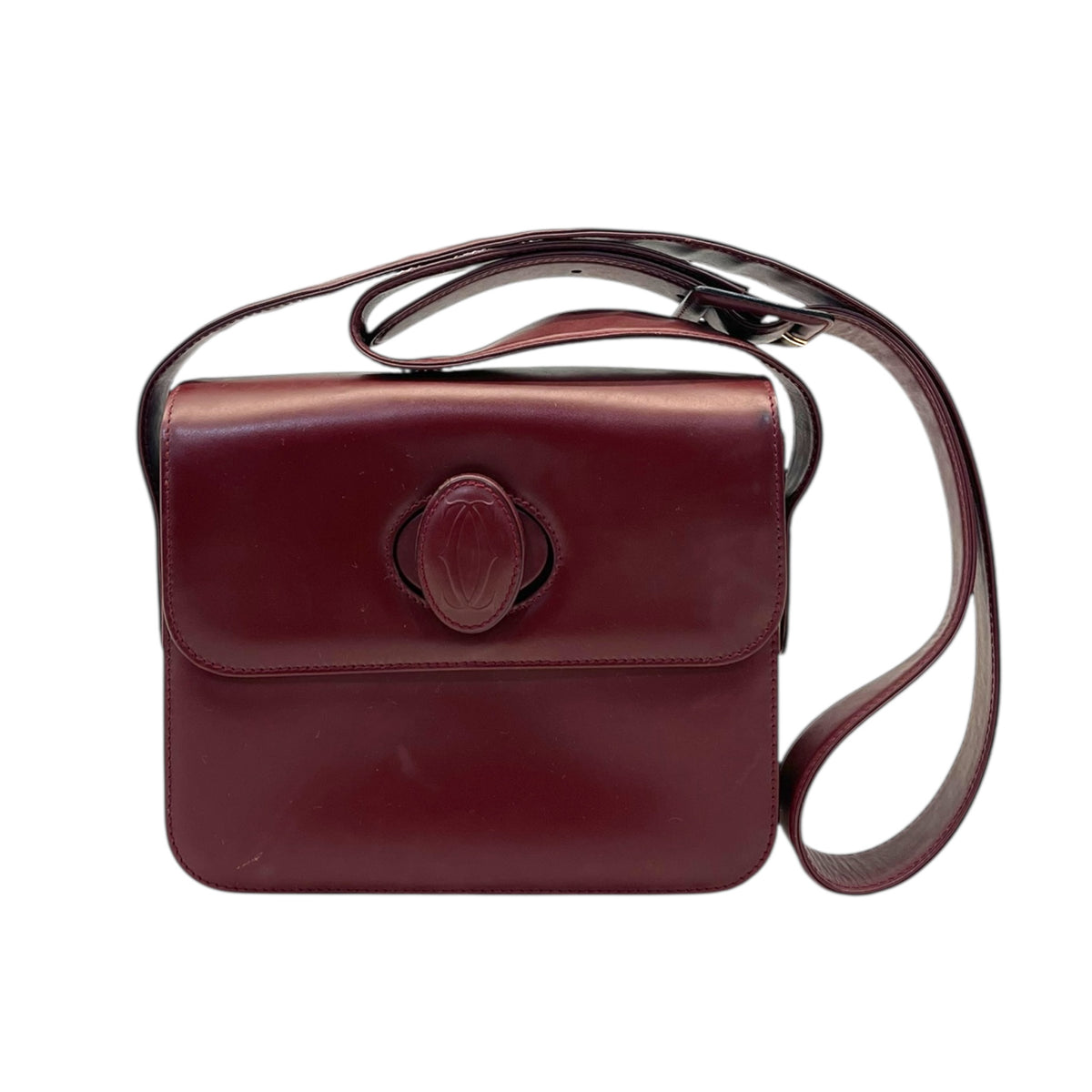 Buy Cartier Burgundy Leather Must De Cartier Shoulder Bag Online – The ...