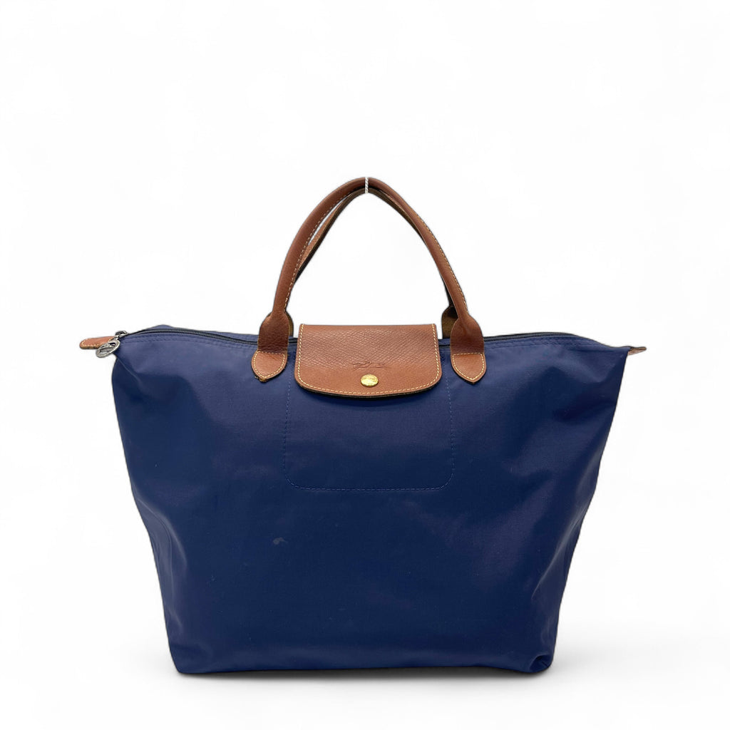 Buy Longchamp Navy Blue Nylon Le Pliage Tote Bag Online – The Luxury Pop